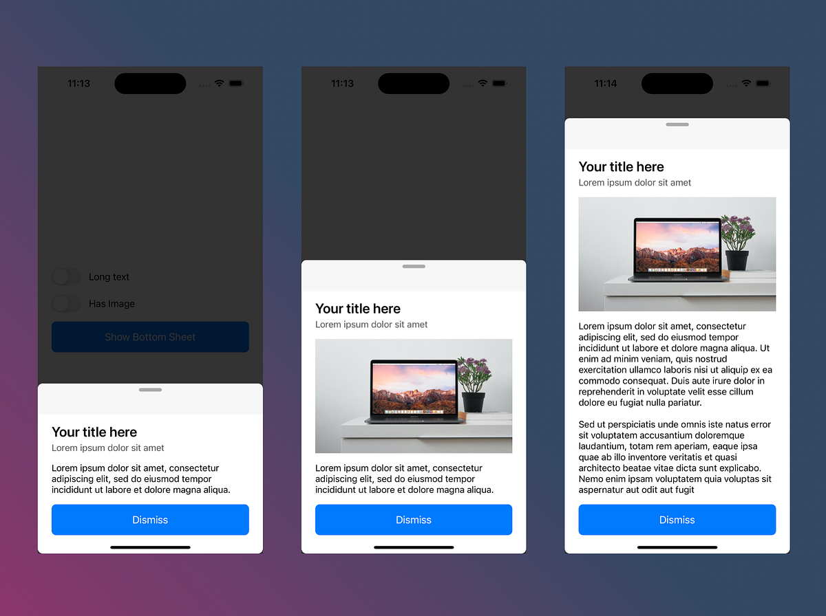 Bottom Sheet View Controller with Dynamic Content Height in iOS | by Mohd Hafiz | Level Up Coding