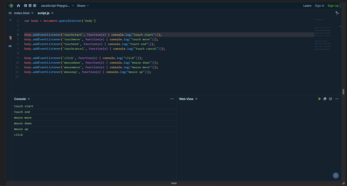 How I implemented touch support for a web application | Medium