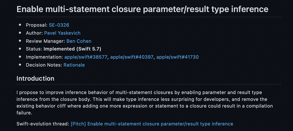 Multi Statement Closure Parameter Result Type Inference — Swift 5 7 新功能 By 彼得潘的 Ios App