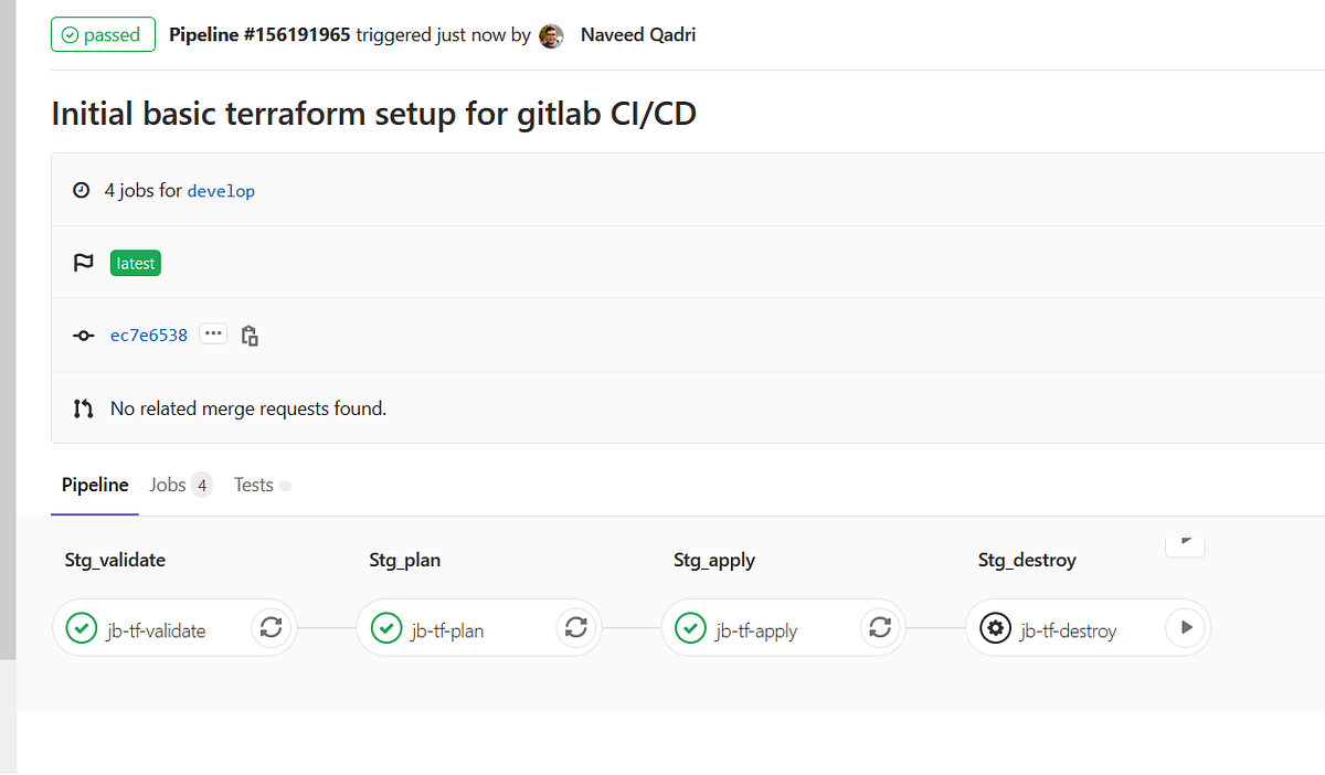 Beginner’s guide to using terraform via Gitlab CI/CD pipelines for AWS. | by Naveed Q. | Medium