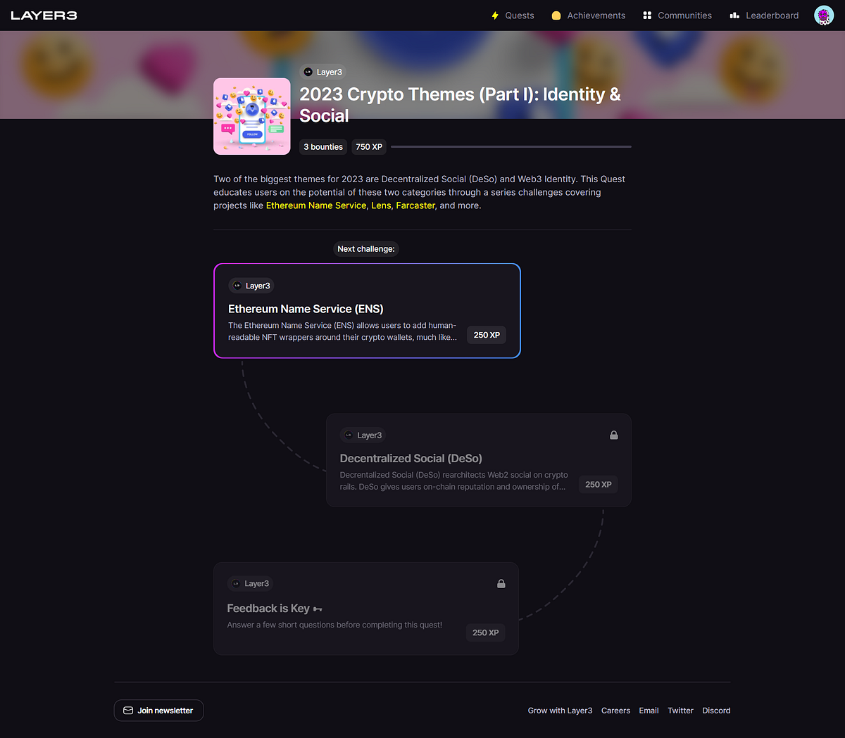 Walkthrough Guide for 2023 Crypto Themes on Layer3 | by V3dant | Medium