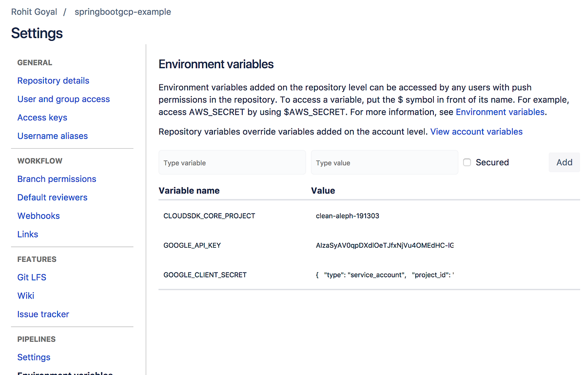 Use of Bitbucket Pipelines to Deploy Spring Boot Application in Google App Engine | by Rohit ...