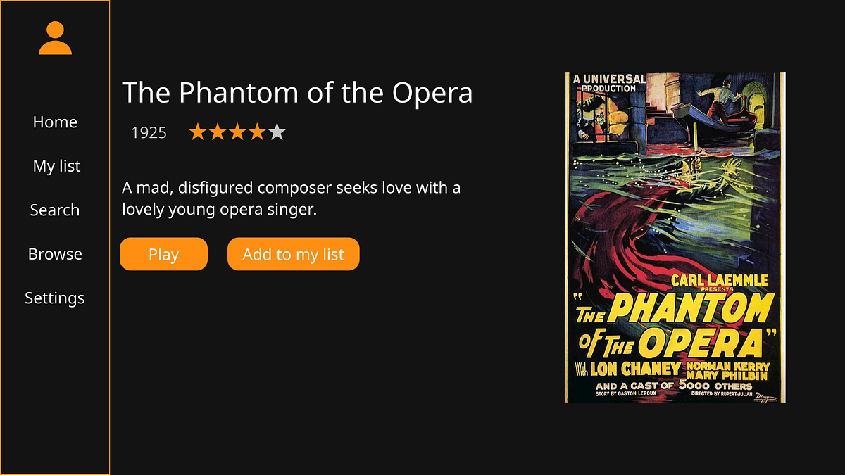 Smart TV and Mobile interface for movie player app | by Noemi D | Medium