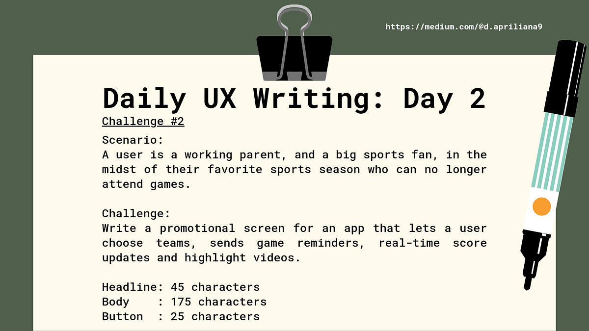 My Daily UX Writing Challenge: Day 2 - Sports Addict | by Dinar ...