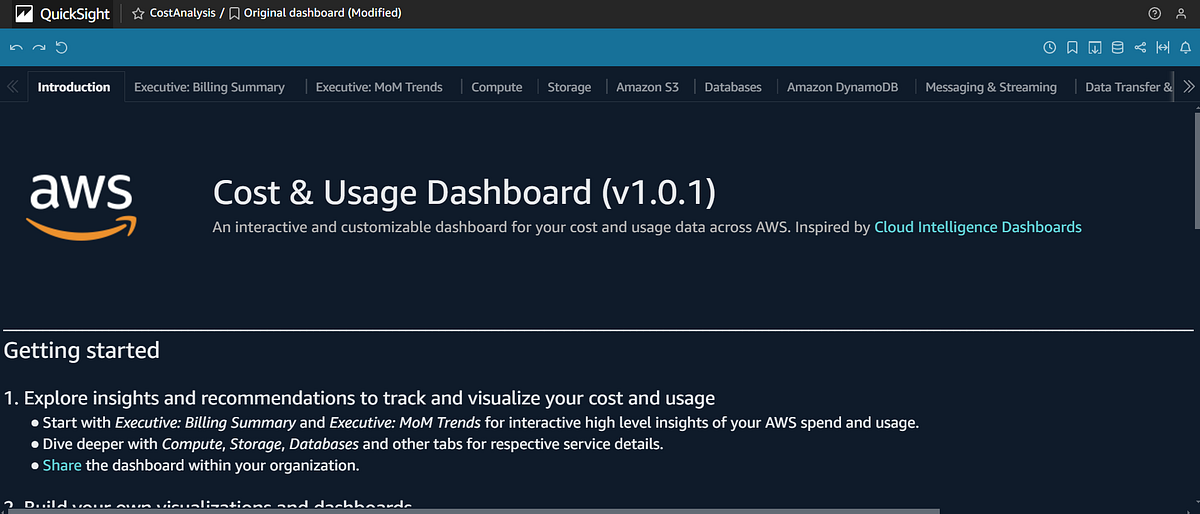 Optimizing AWS Costs: Setup Cost & Usage Dashboard in 5 minutes | by ...
