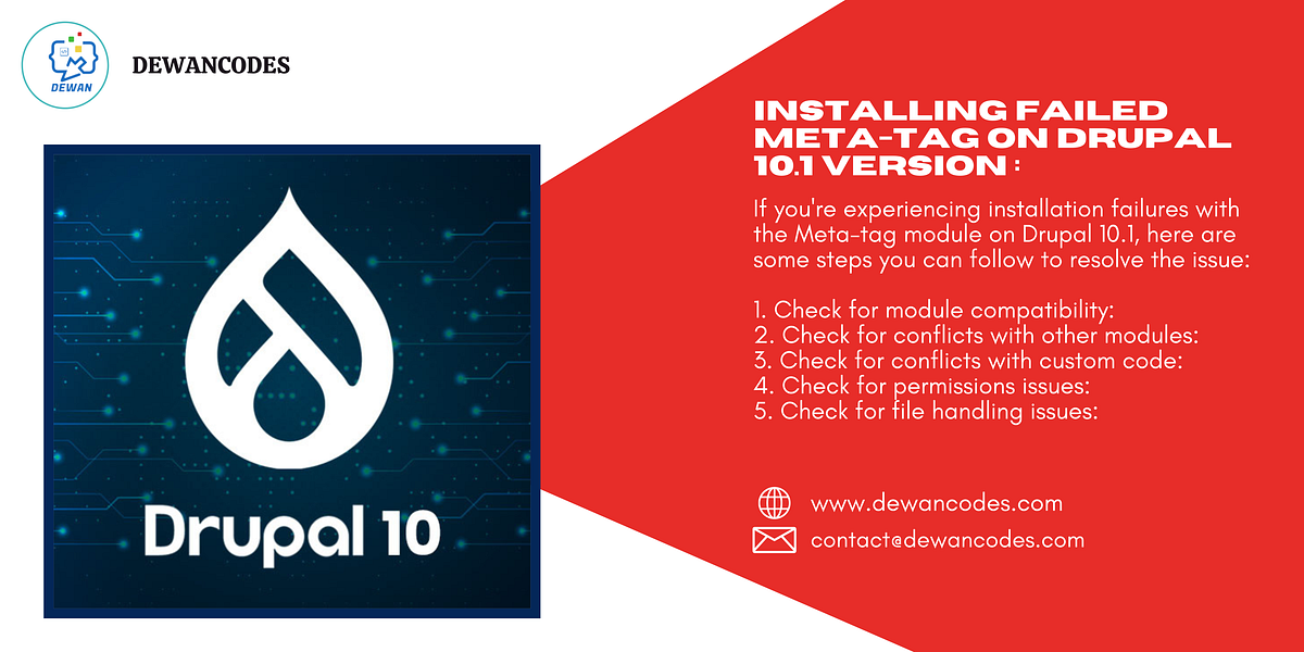 Installing failed Meta-tag on drupal 10.1 version : - Dewancodes - Medium