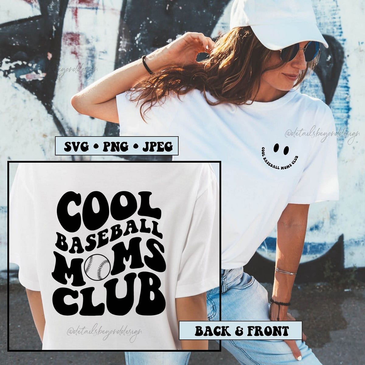 SVG • JPEG • PNG — Cool baseball moms club — Groovy Baseball shirt ...