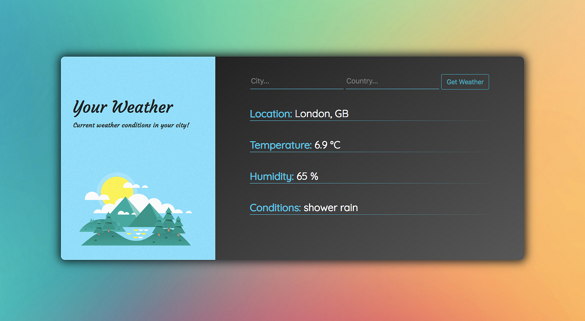 React Weather App. Creating a simple weather app using… | by Nathan ...
