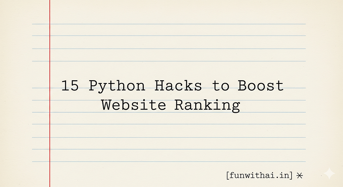 15 Python Hacks to Boost Website Ranking | by Shauvik Kumar | Sep, 2025 ...