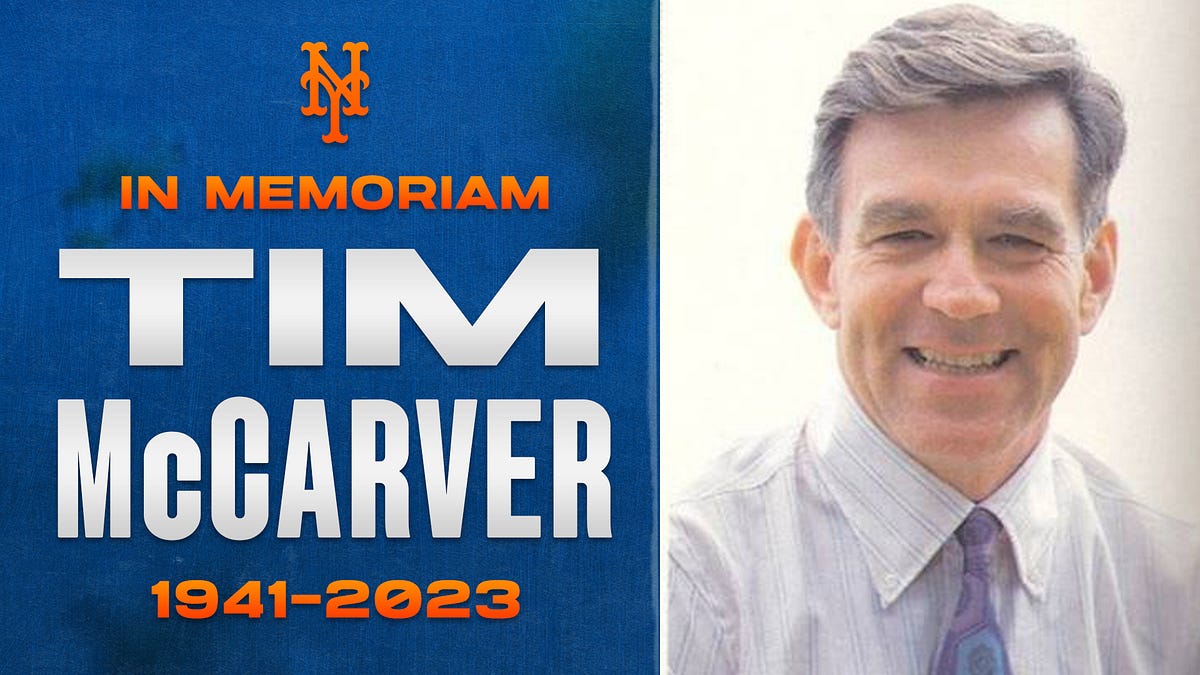 Rest in Peace Tim McCarver. By Jay Horwitz | by New York Mets | Mets ...