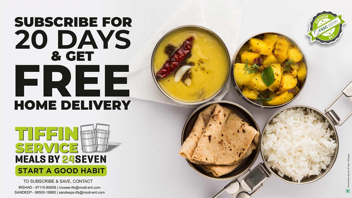 Best Tiffin Services in Delhi-24 Seven - Tiffin center - Medium