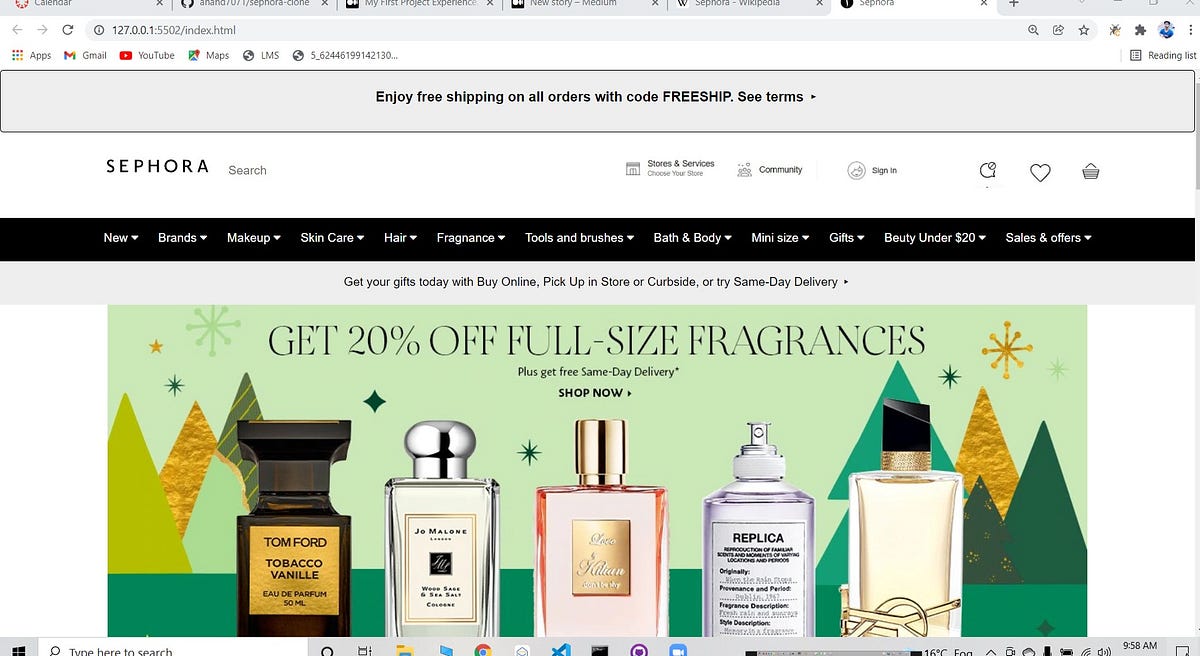 Sephora clone. My introduction | by Anand Gupta | Medium