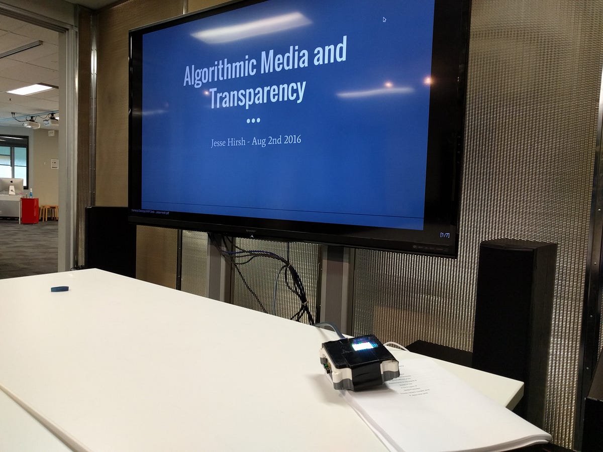 Algorithms As Media Part One In An Ongoing Series By Jesse Hirsh