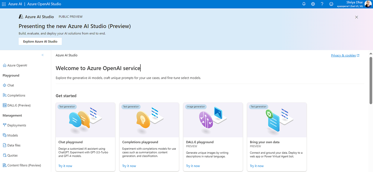 Getting started with Azure Open AI | by Shriya Dhar | Dec, 2023 | Medium