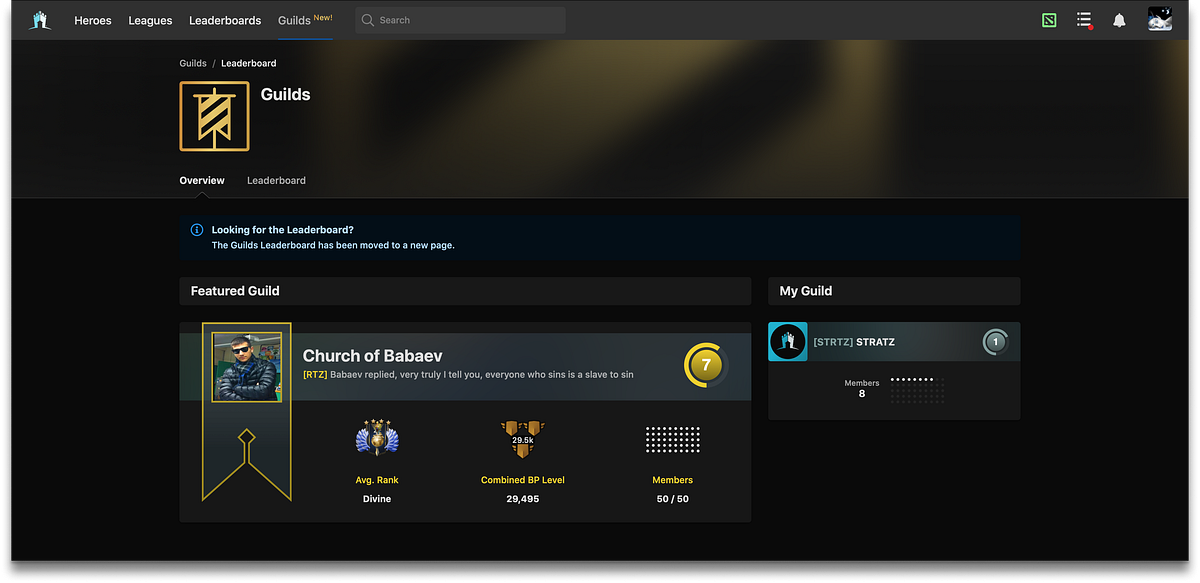 Dota 2 Guild Profiles. Your Guild has a new home base | by STRATZ ...