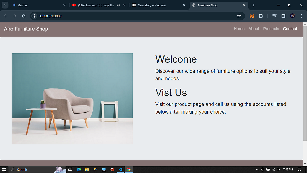 How to make a furniture shop website using Django and Python | by Tony Habtdeg | Medium