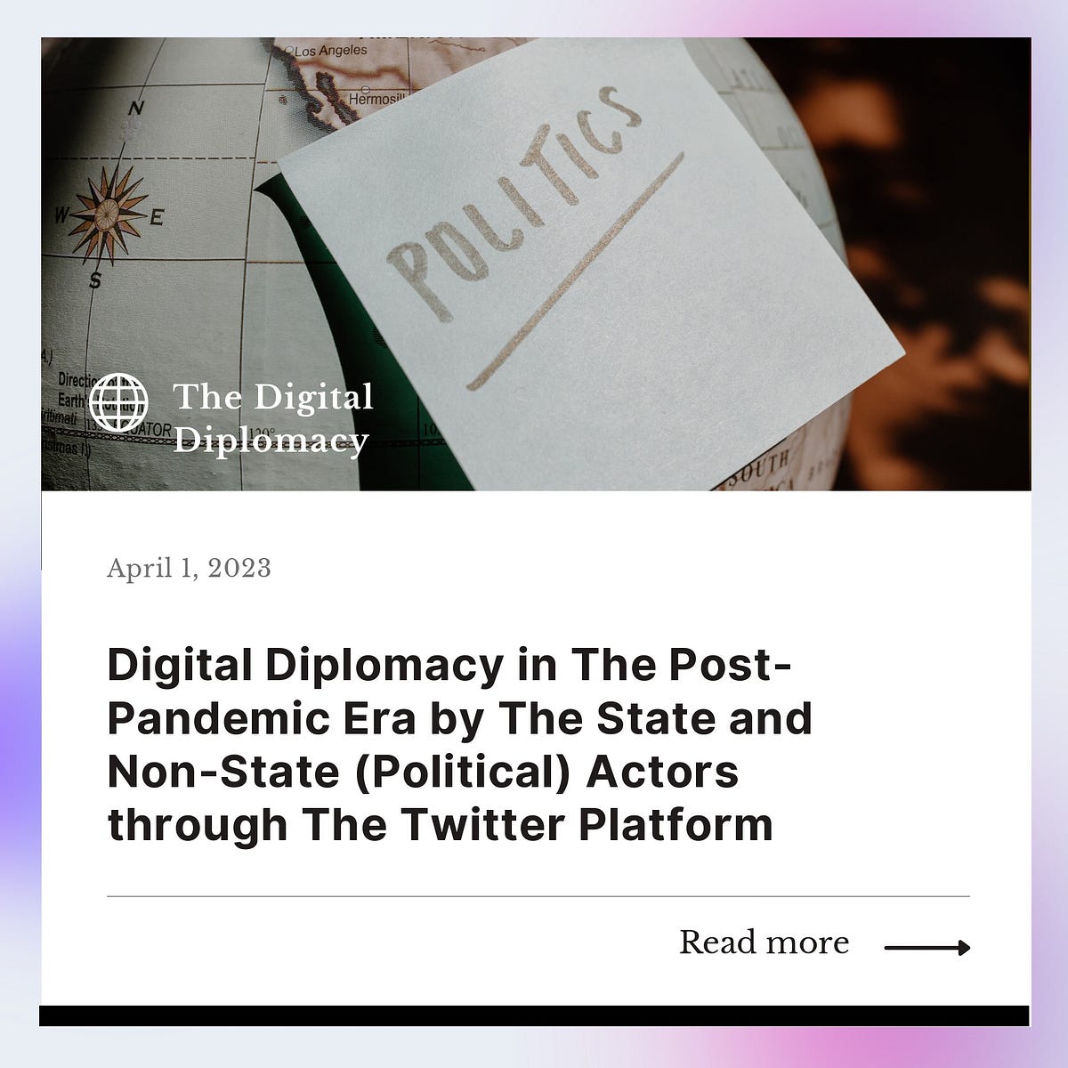 DIGITAL DIPLOMACY IN THE POST-PANDEMIC ERA BY THE STATE AND NON-STATE ...