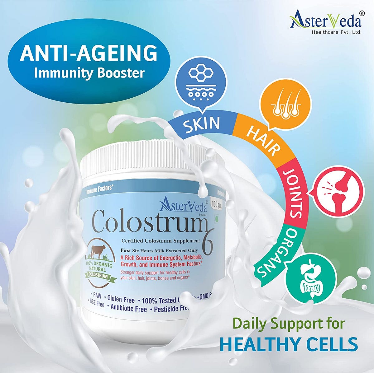 Organic Gir Cow Colostrum 6 Powder- Immunity System Support | by ...