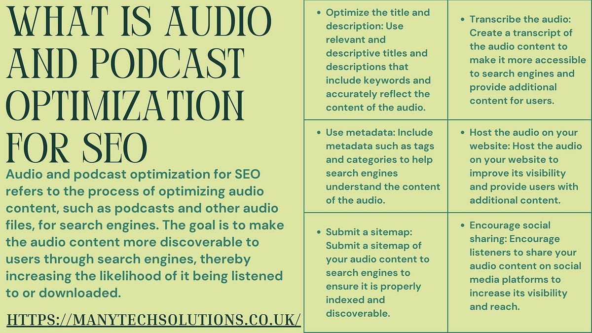 What is Audio and Podcast Optimization for SEO? | by uk car service ...