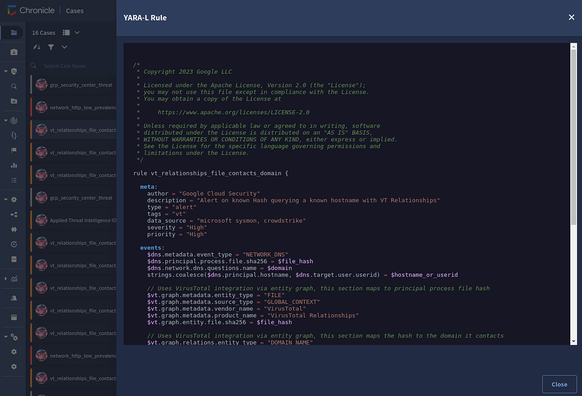 Creating a YARA-L HTML widget in Chronicle SOAR | by Chris Martin ...