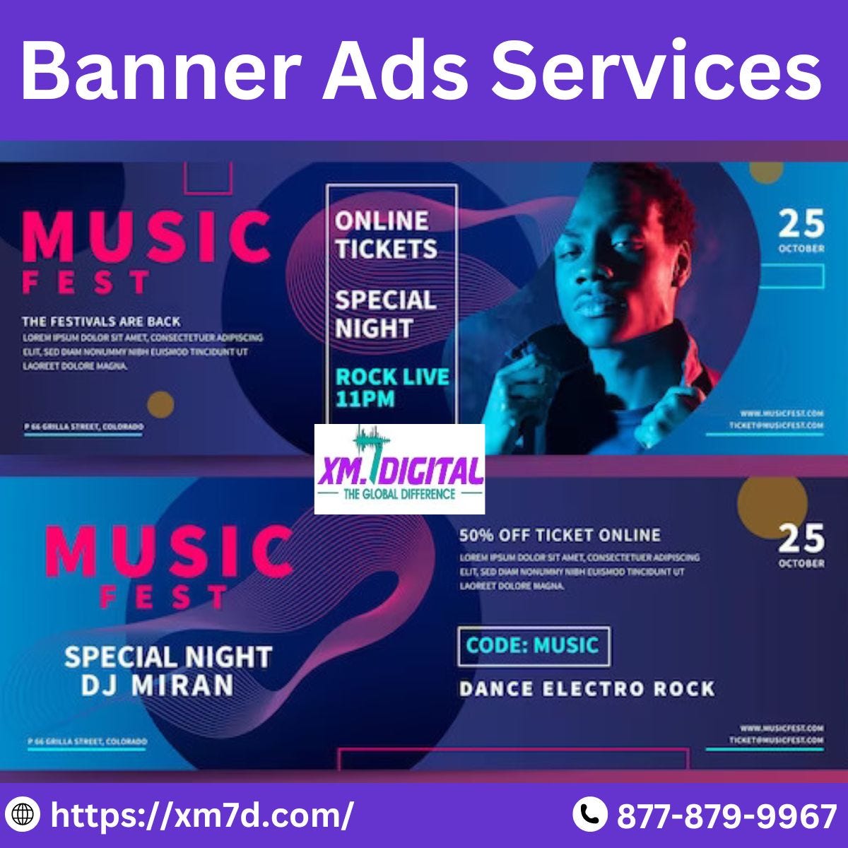 Take Online Banner Promotions Service for Your Song - XM7Digital - Medium
