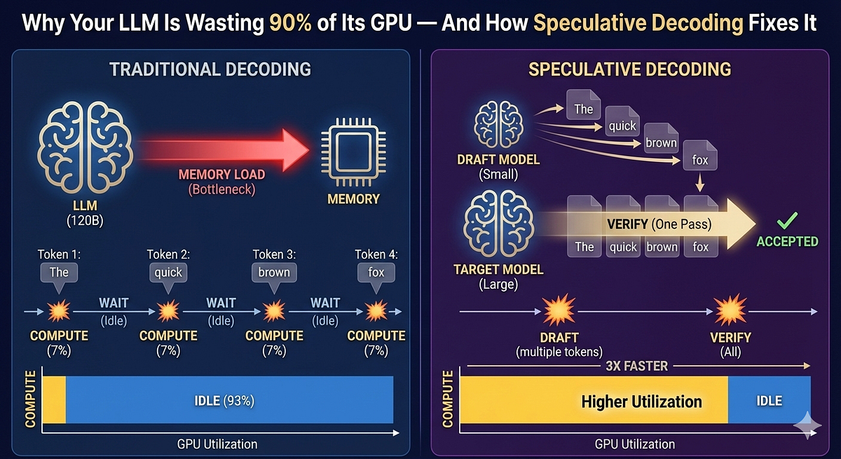 Why Your LLM Is Wasting 90% of Its GPU — And How Speculative Decoding ...