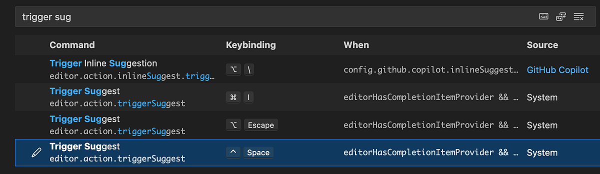 在 Mac 上觸發 VS Code / Project IDX trigger suggest 的快速鍵 - 彼得潘的 Flutter App 開發問題解答集 - Medium