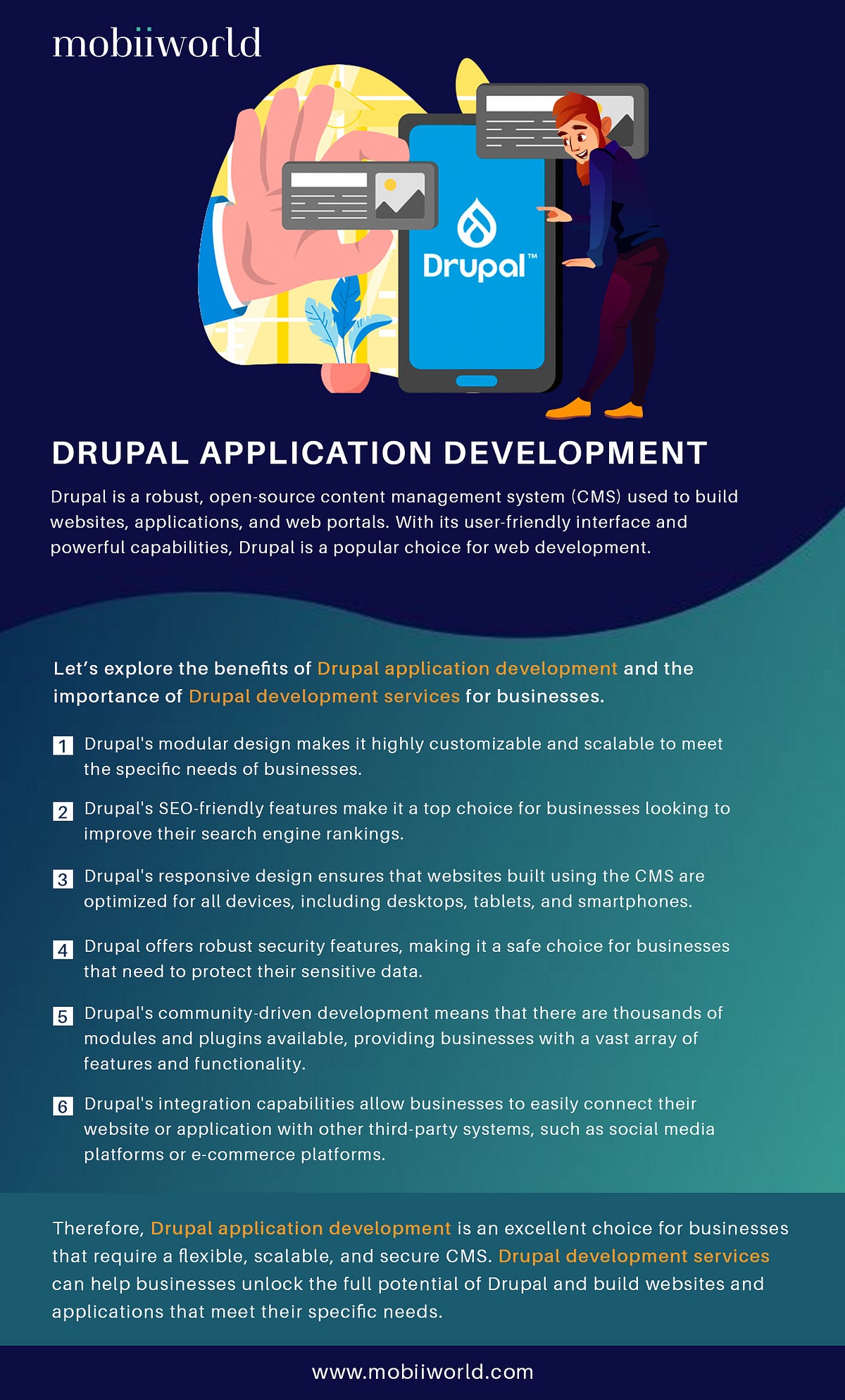 Drupal application development. Drupal is a robust, open-source content… | by Themobiiworld | Medium