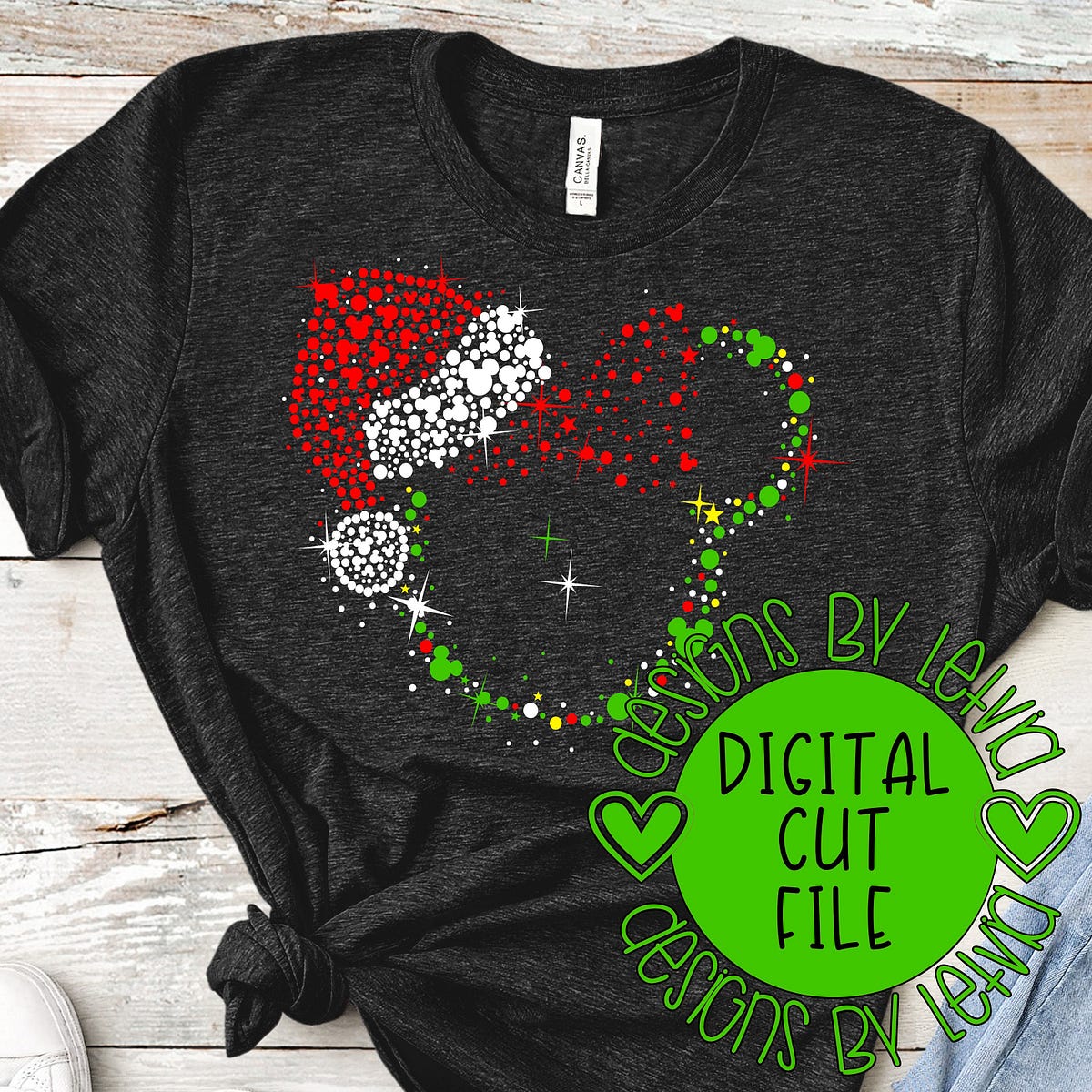 THE ORIGINAL Christmas Minnie Santa Hat Dots Layered SVG Digital Cut ...