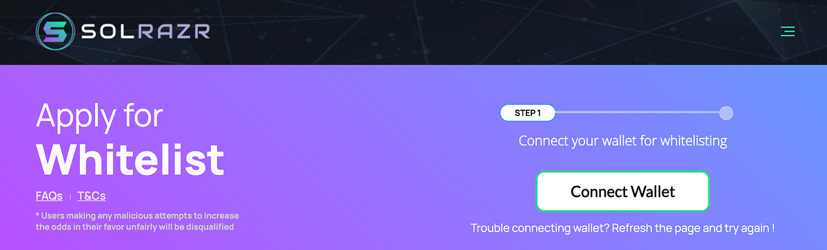 SolRazr Whitelist Application Process | by RazrFi | Medium
