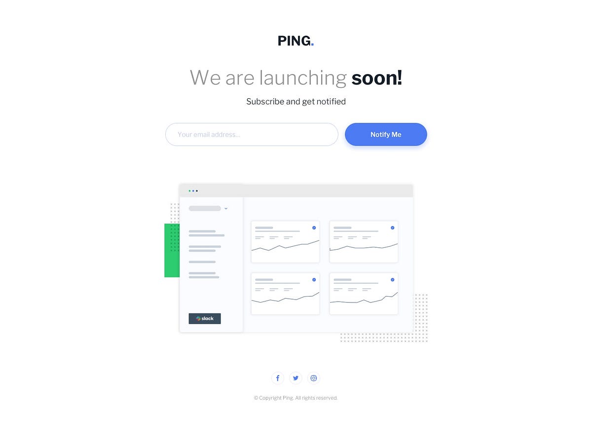 Ping Coming Soon Projesi. Liste: WEB Projeleri — Frontend Mentor… | by MUSTAFA YILDIZ | Kodcular ...