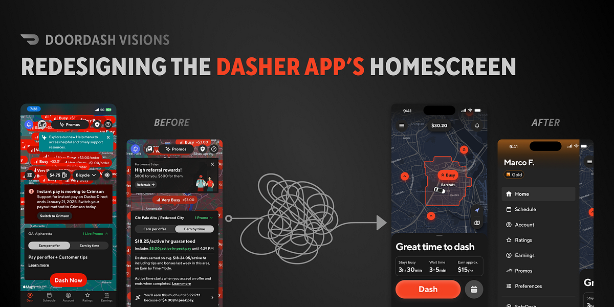 DoorDash Visions: Redesigning the Dasher app’s homescreen | by Akhil ...