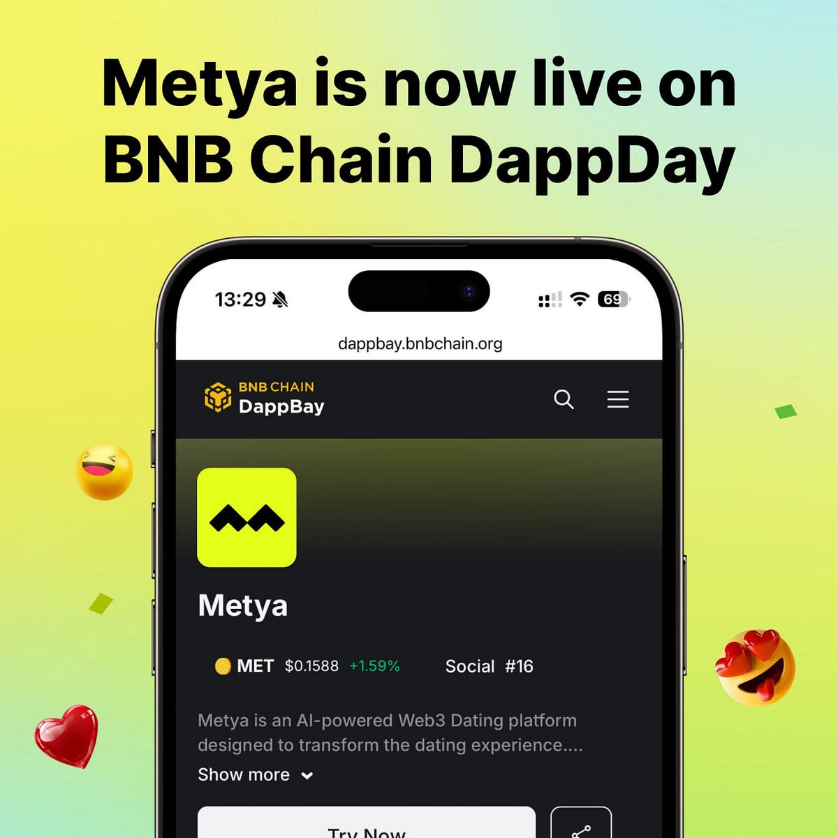 Metya 正式上线 BNB Chain DappBay，拓展 Web3 智能社交版图 - METYA丨DatingFI - Medium