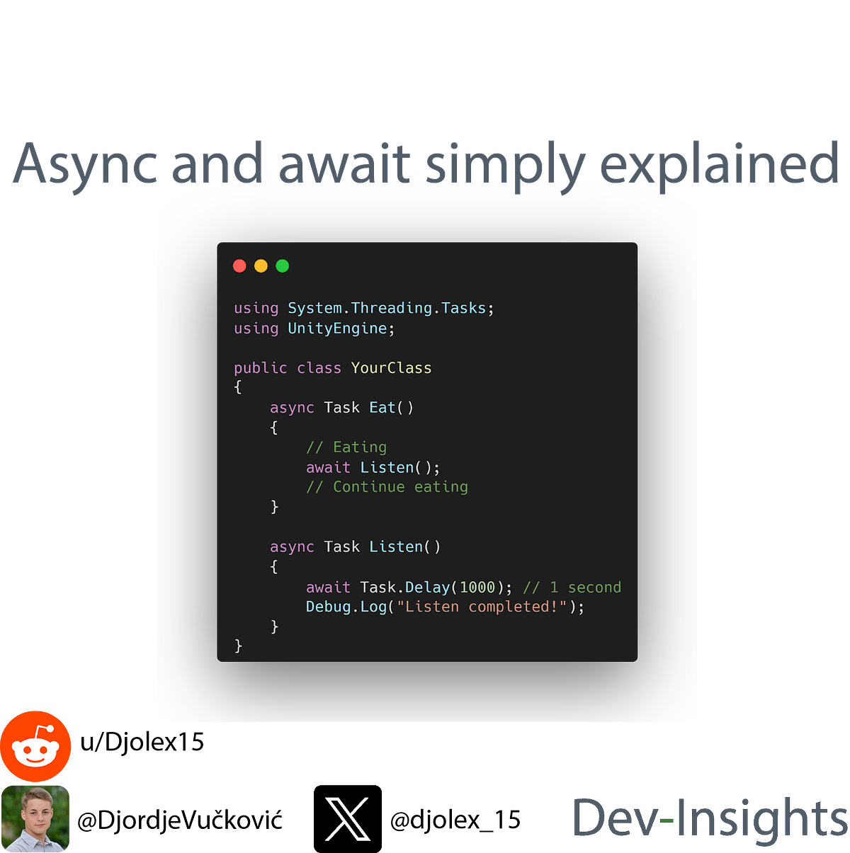 Async and await simply explained. Imagine you are a comedian and you ...