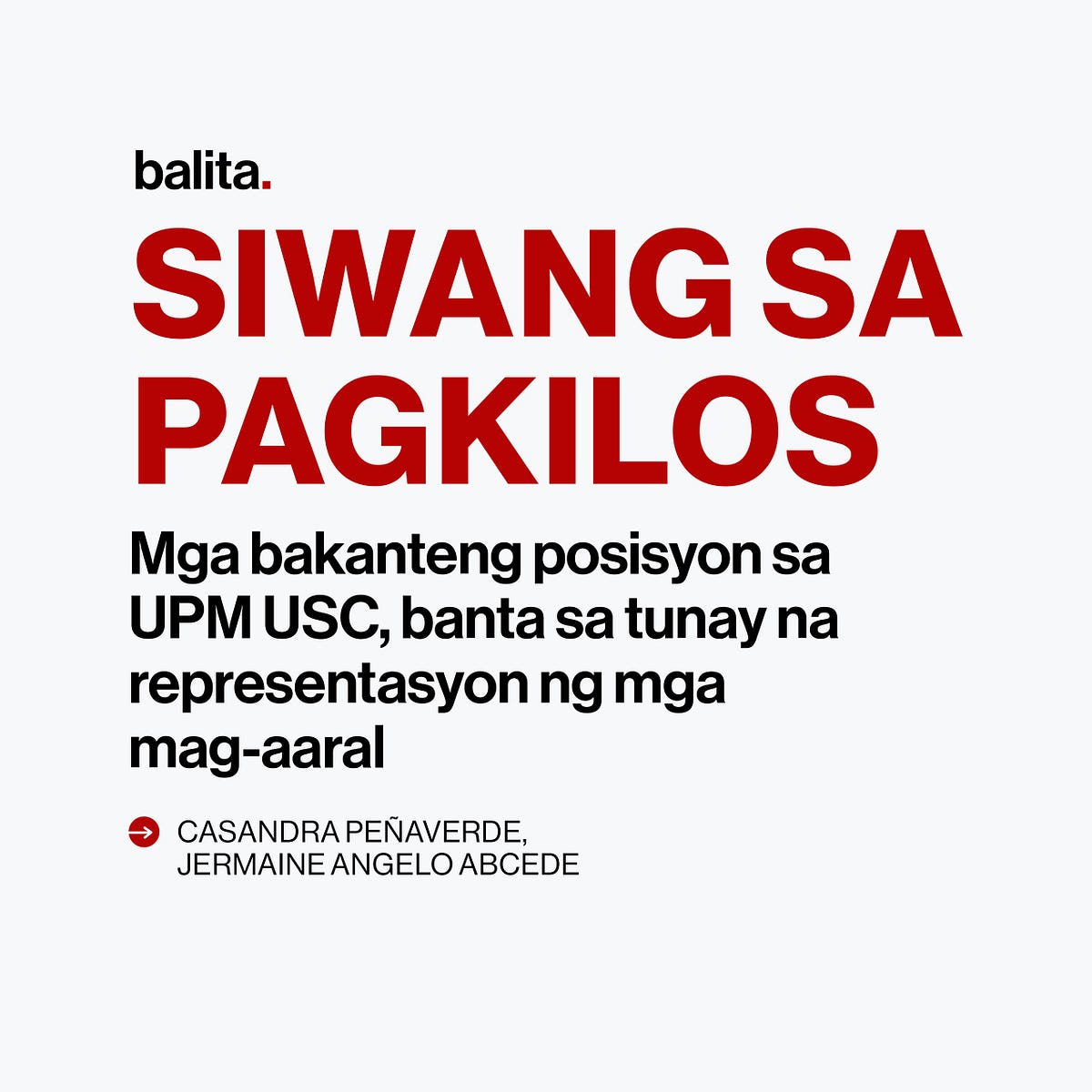 Mga bakanteng posisyon sa UPM USC, banta sa tunay na representasyon ng ...