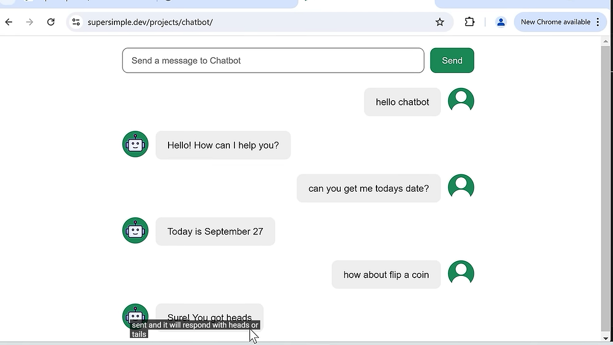 React — Basics — Lesson — 2. We are going to do this chatbot in this ...