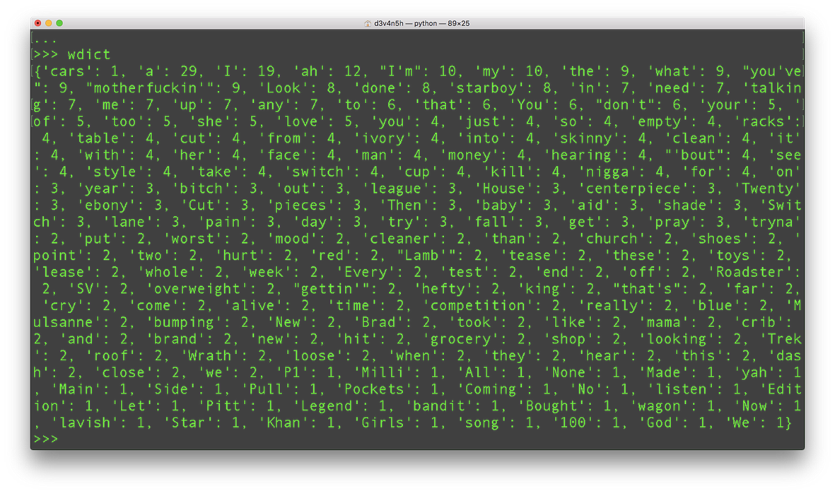 ML Day 2. Fetch word frequencies into a Python… | by Devansh Trivedi ...