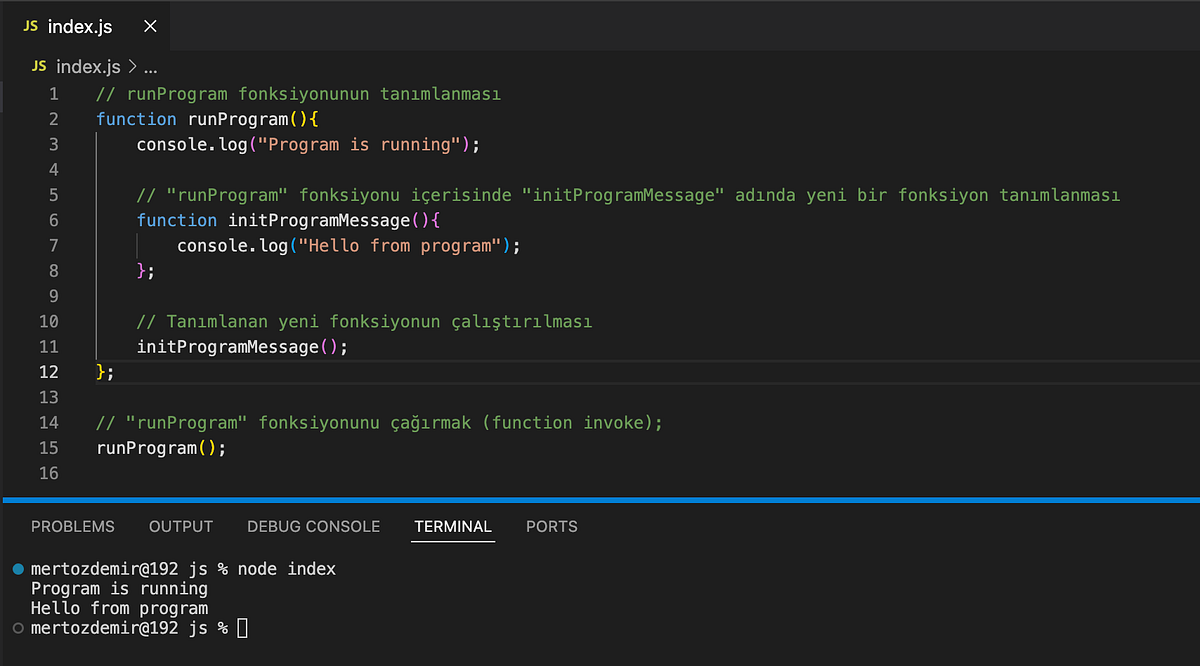 JavaScript'de Fonksiyonlar | Medium