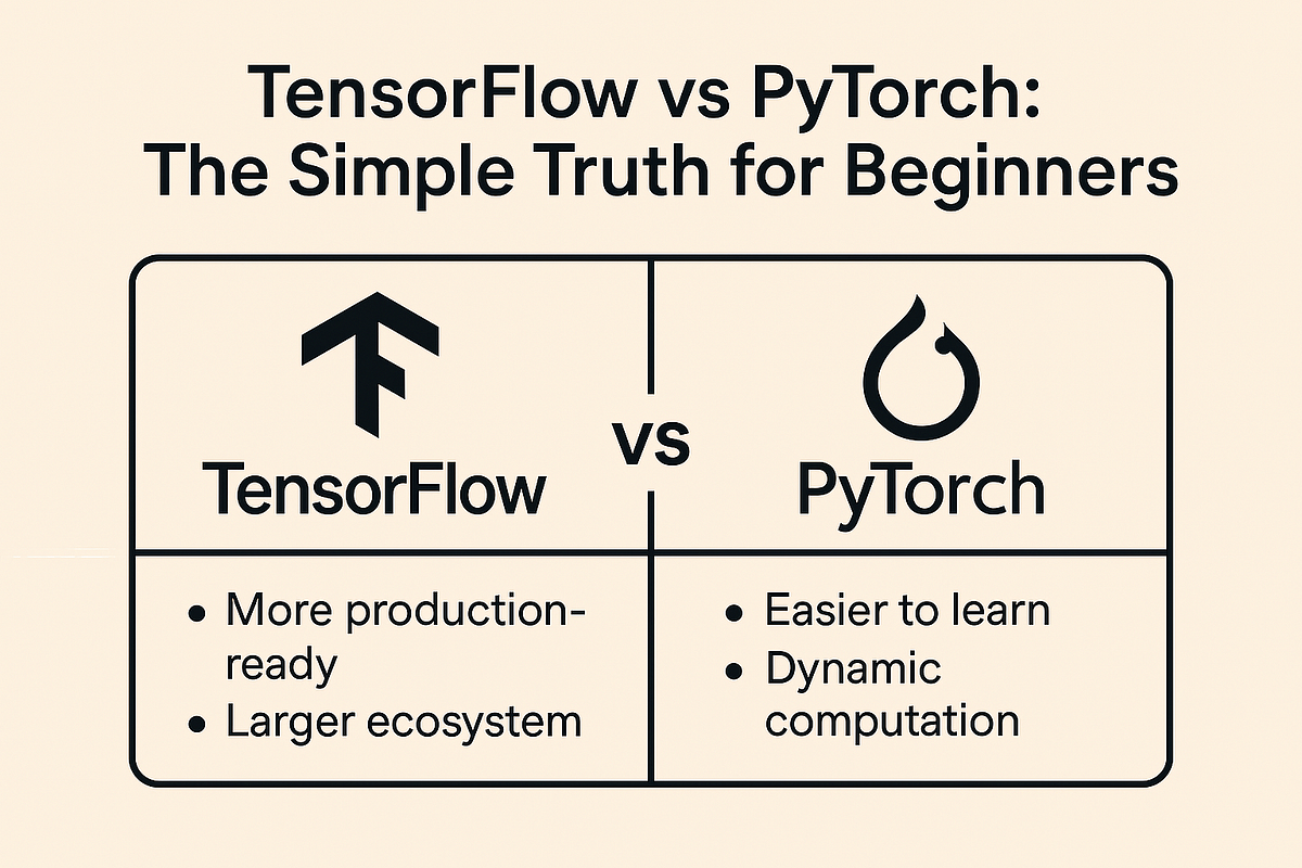 TensorFlow vs PyTorch: The Simple Truth for Beginners | by Boopathi Raj | Jun, 2025 | Medium
