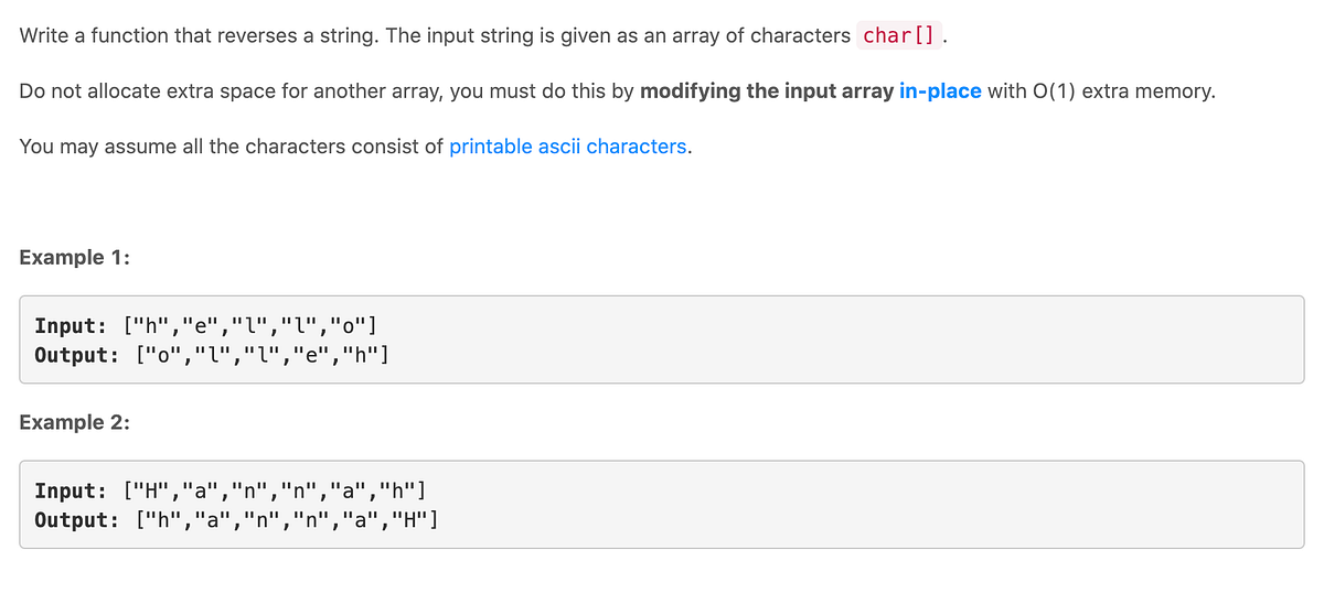 LeetCode｜Reverse String｜學習筆記 - Zoe_Hou - Medium