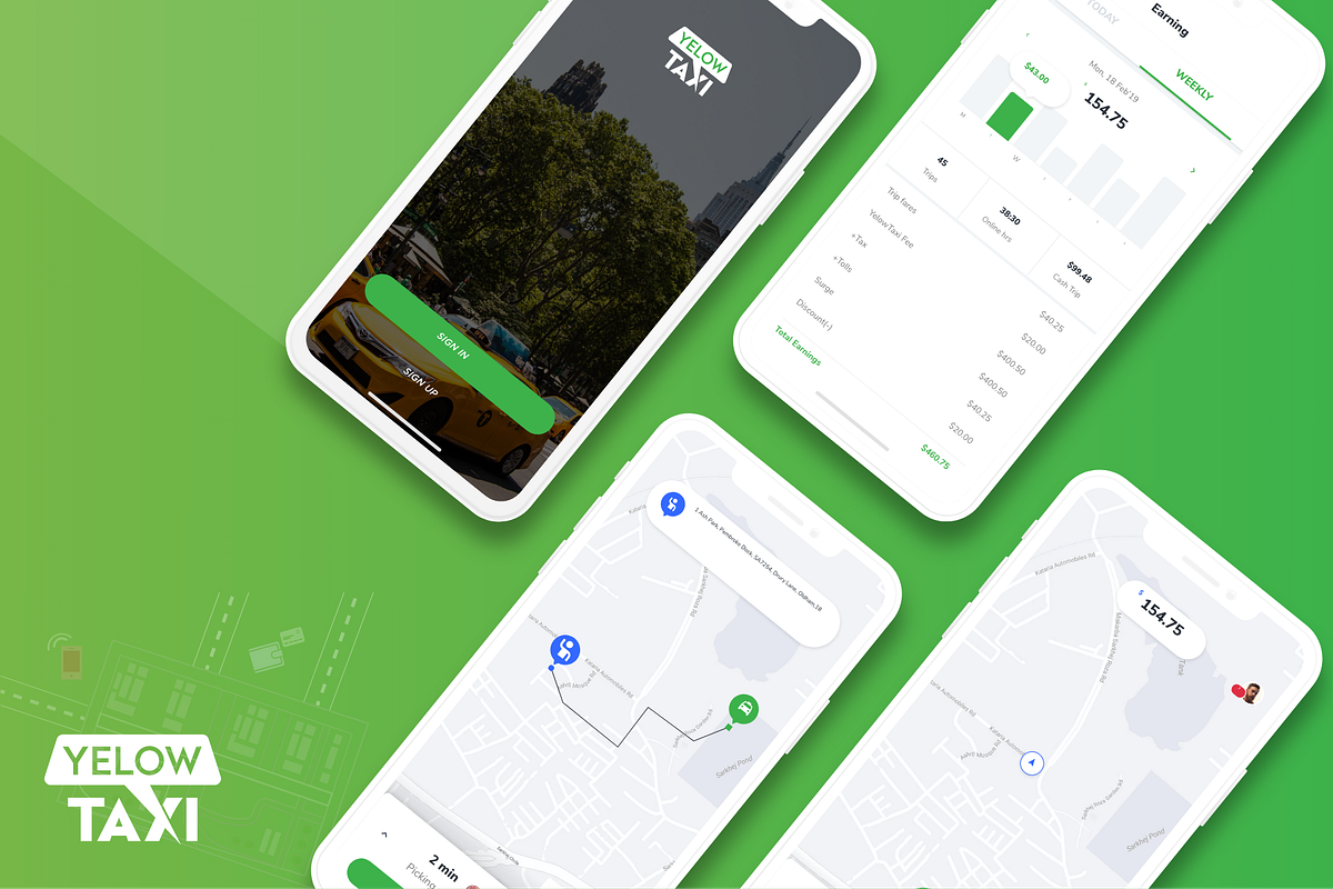 Uber like Taxi Hailing Driver App UI Design | by Zikar Patel | Medium