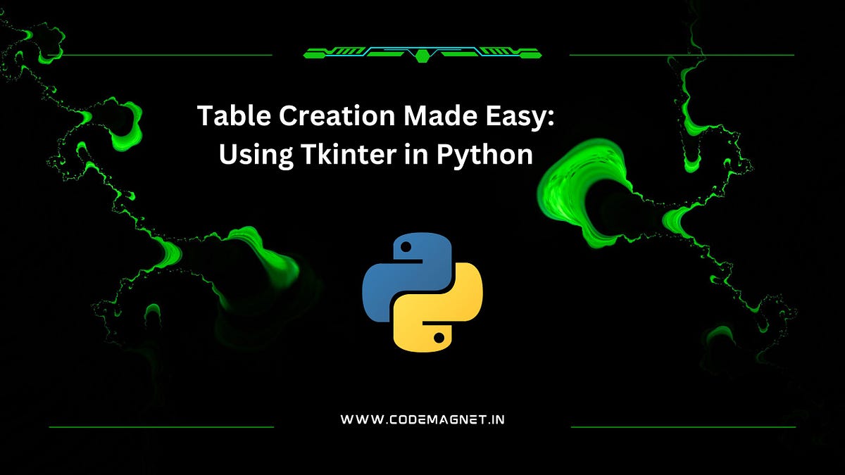 Unlock The Power Of Data Presentation With Ease — Create Stunning Tables In Python Using Tkinter