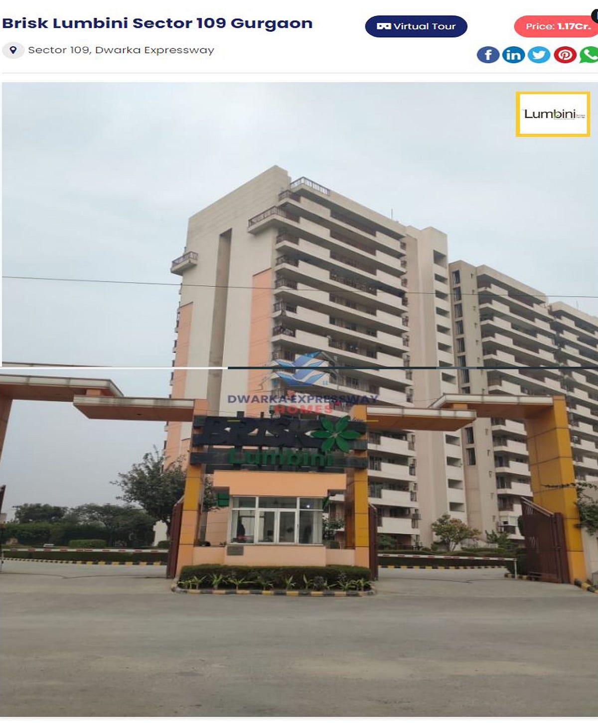 Flats For Sale In Brisk Lumbini Sector 109 Gurgaon - DWARKA EXPRESSWAY HOMES - Medium