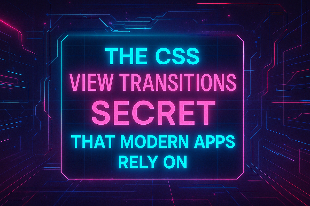 The CSS View Transitions Secret That Modern Apps Rely On | by Blueprintblog | Aug, 2025 ...