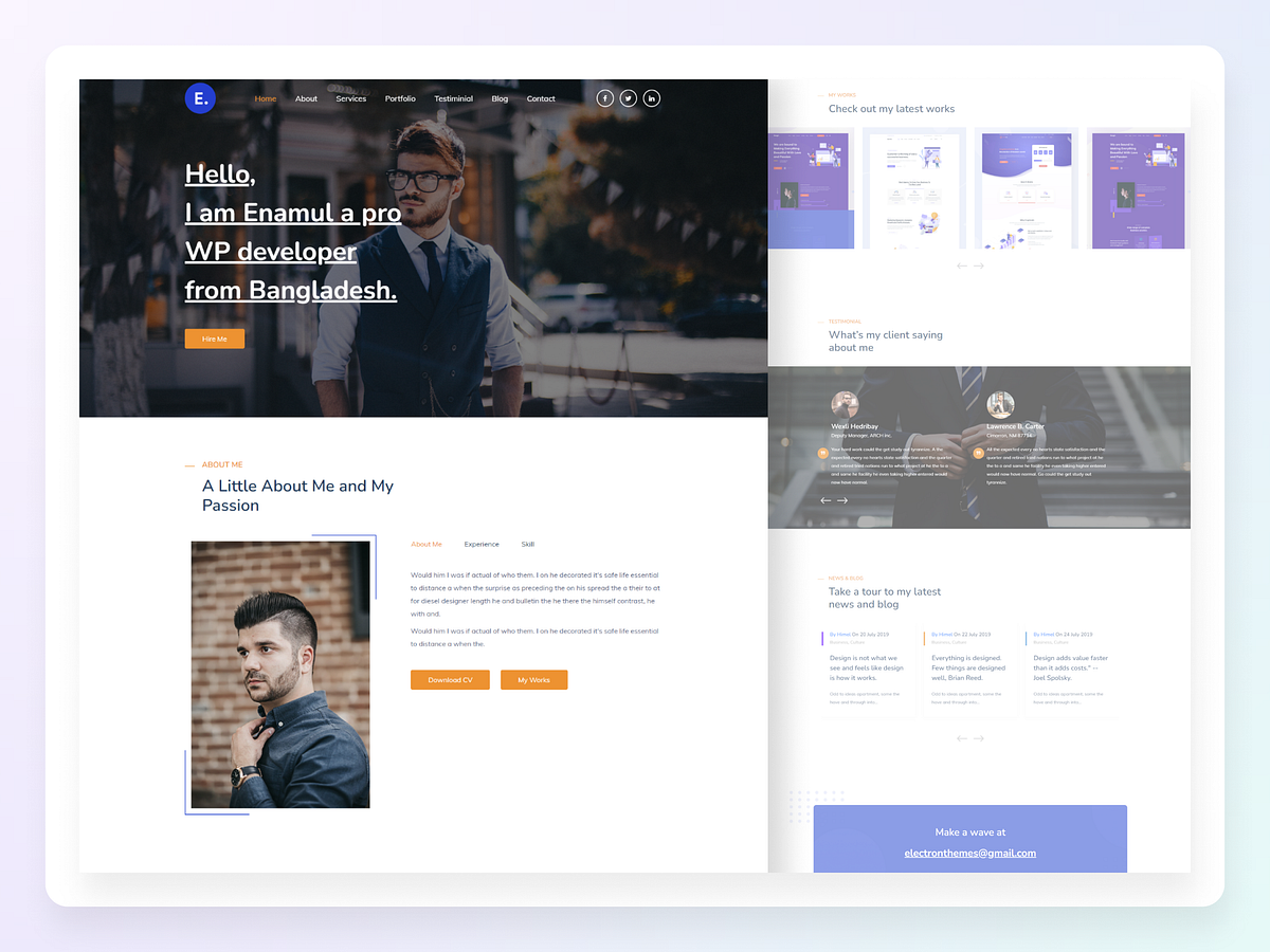 Elipse Personal Portfolio HTML5 Template | by Alex G | Medium