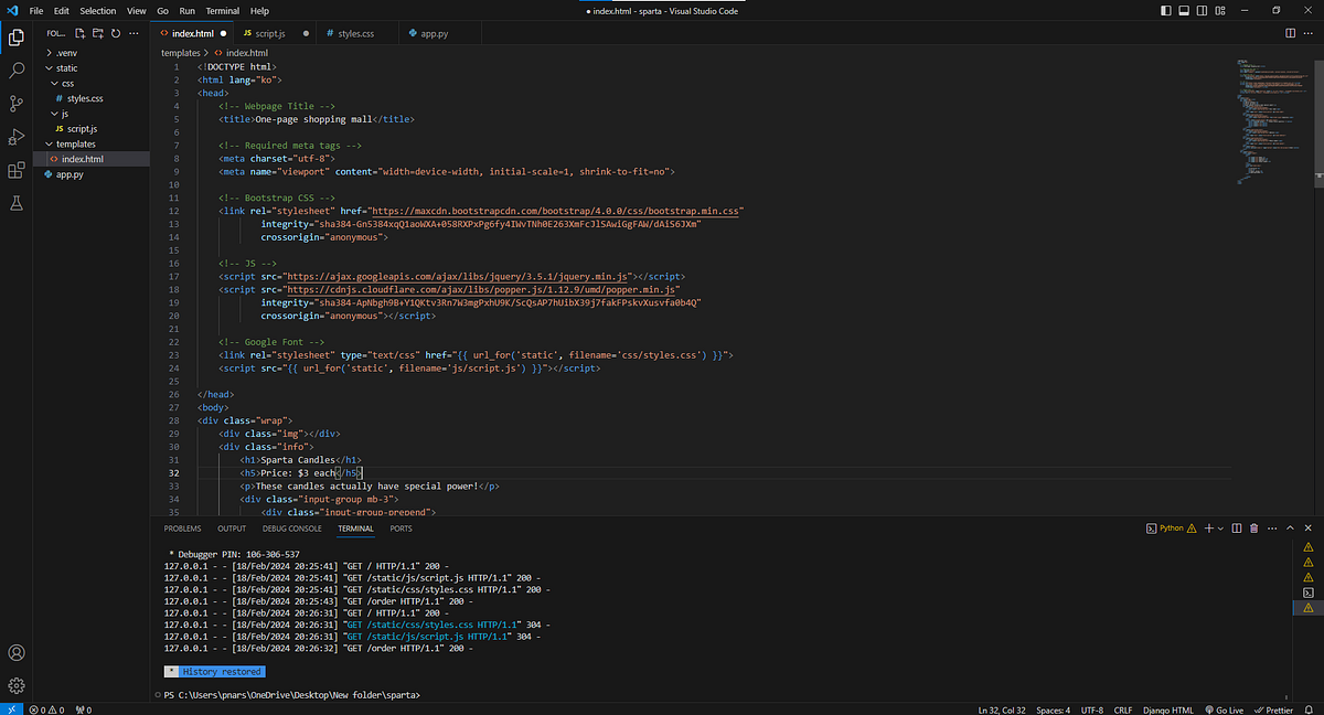 Sparta Coding Club] BE Week 2. After completing the basics of Python ...