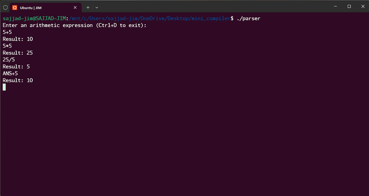 Arithmetic Compiler C. Creating a mini arithmetic compiler… | by Sajjad Hossain Jim | Apr, 2025 ...
