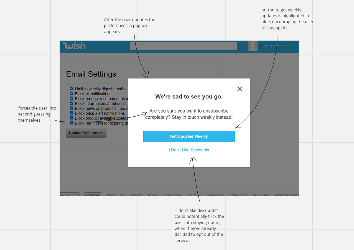 Dark Pattern: Confirmshaming. What is it? | by Tiffany Nguyen | Medium