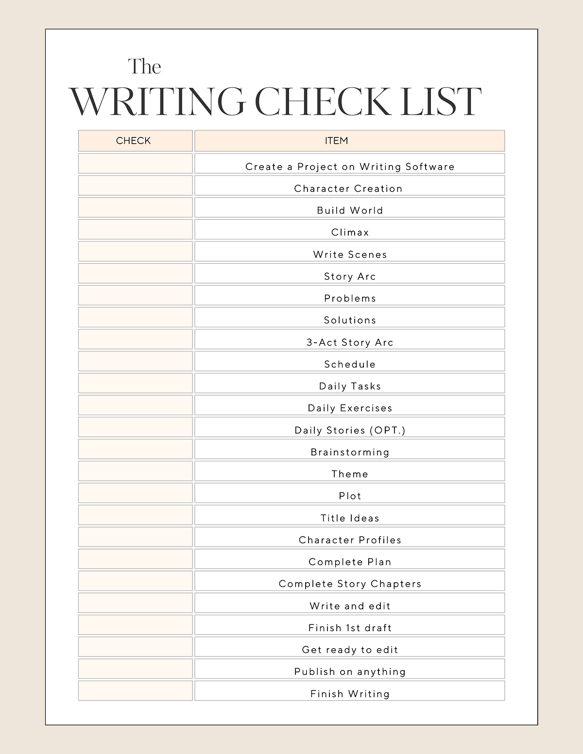 The Writing Checklist - Rachel McHugh - Medium