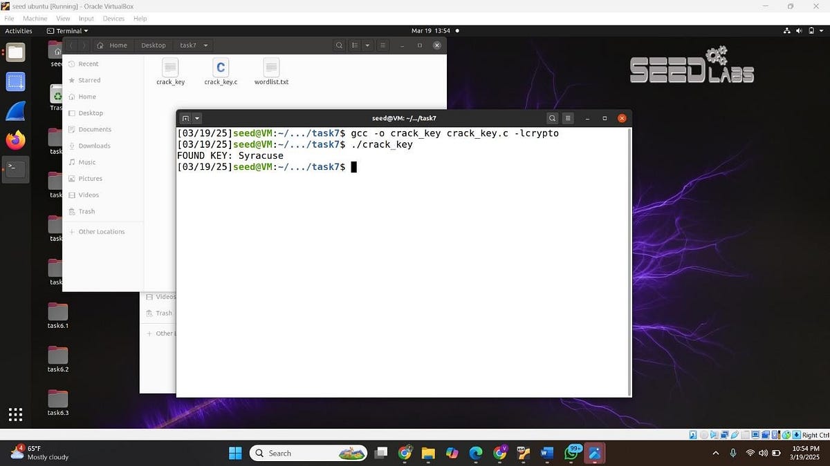 SEED Labs Crypto Lab — Task 7: Cracking AES-128-CBC Key Using Brute ...